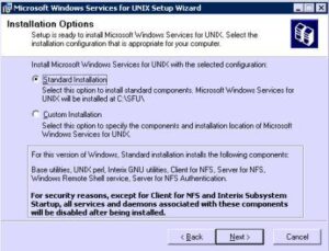 Installare Windows Service For Unix Su Windows 2003 Server