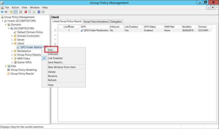 Configurare Il Folder Redirection In Windows Server 2012 R2