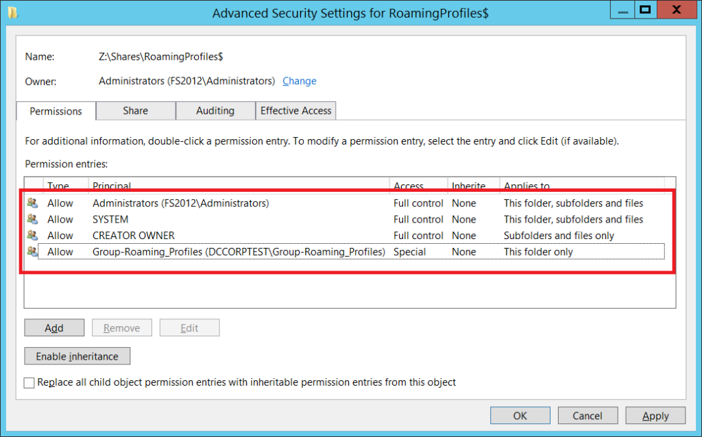 Configurare I Roaming Profiles In Windows Server 2012 R2