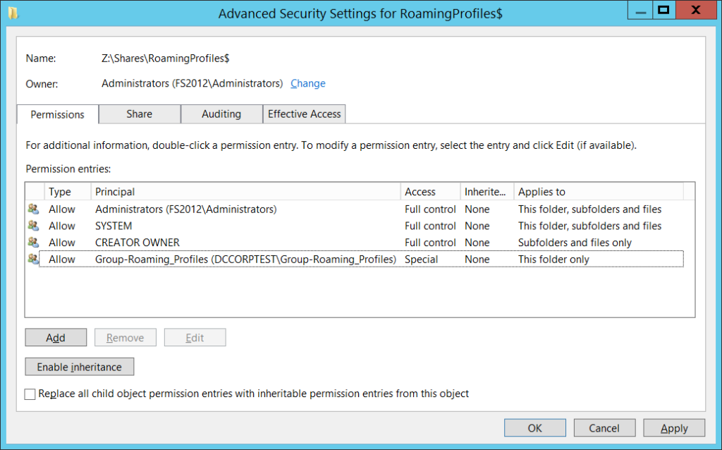 Configurare I Roaming Profiles In Windows Server 2012 R2