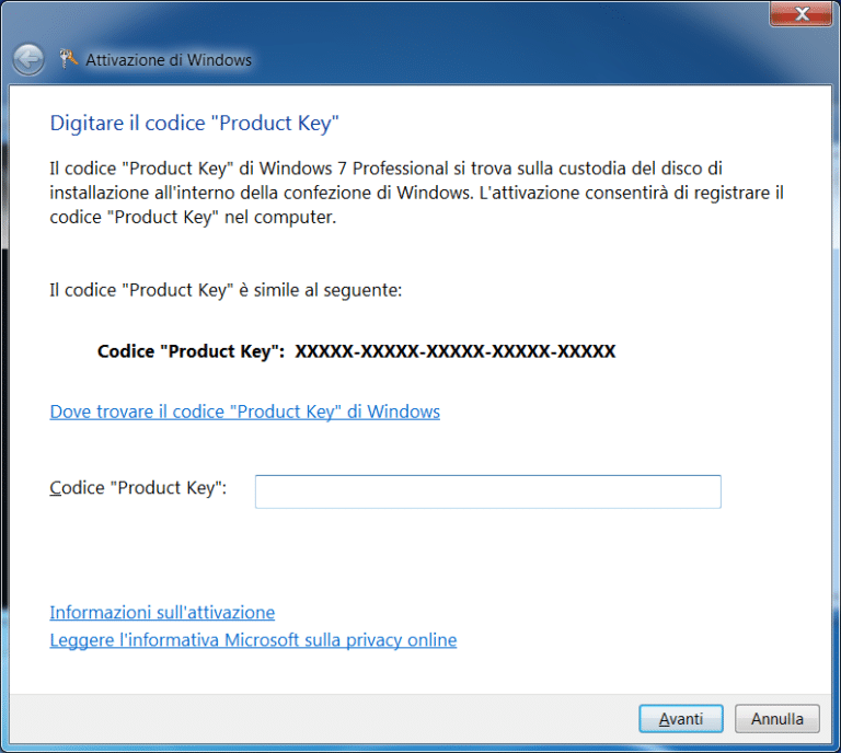 Cambiare Il Product Key Di Windows Dopo L'Installazione