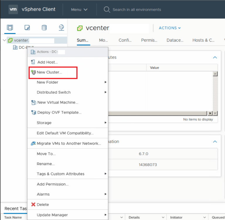 Creazione Base Datacenter E Cluster In VmWare Vsphere 6.7 ...